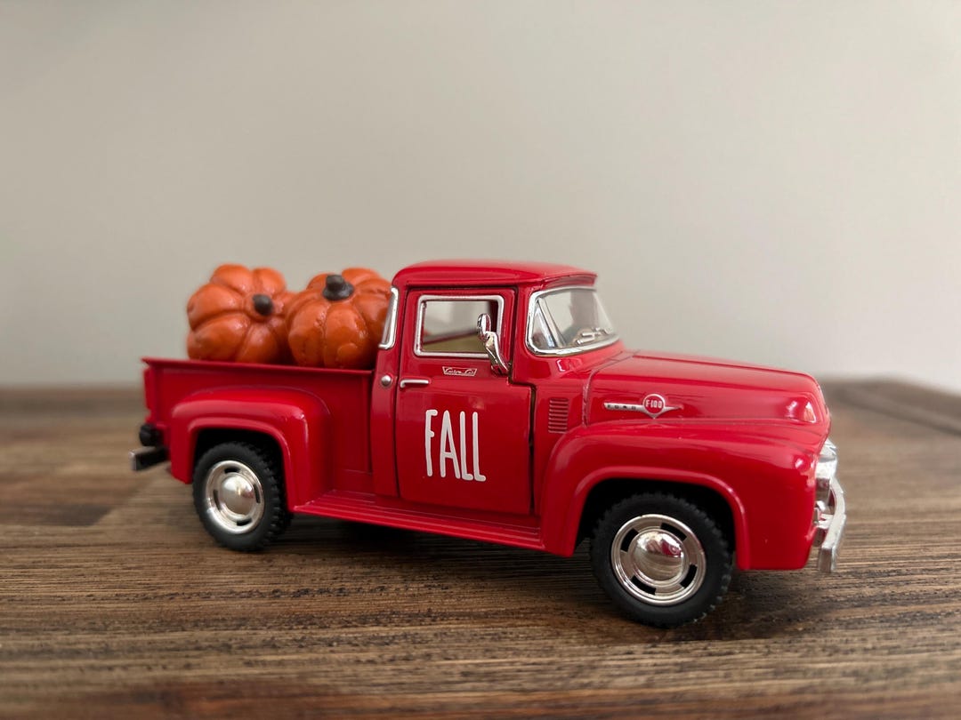 Fall Decor Fall Tiered Tray Decor Pumpkin Red Truck Fall Home Decor ...