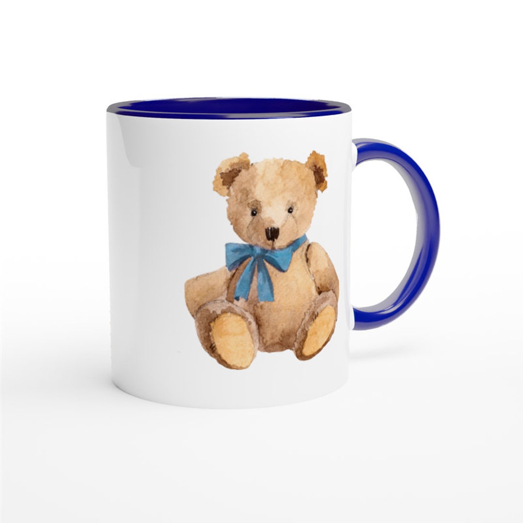 Teddy Mug, Watercolour Paint, Fathers Day Gift, Office Gift, Bear Mug ...