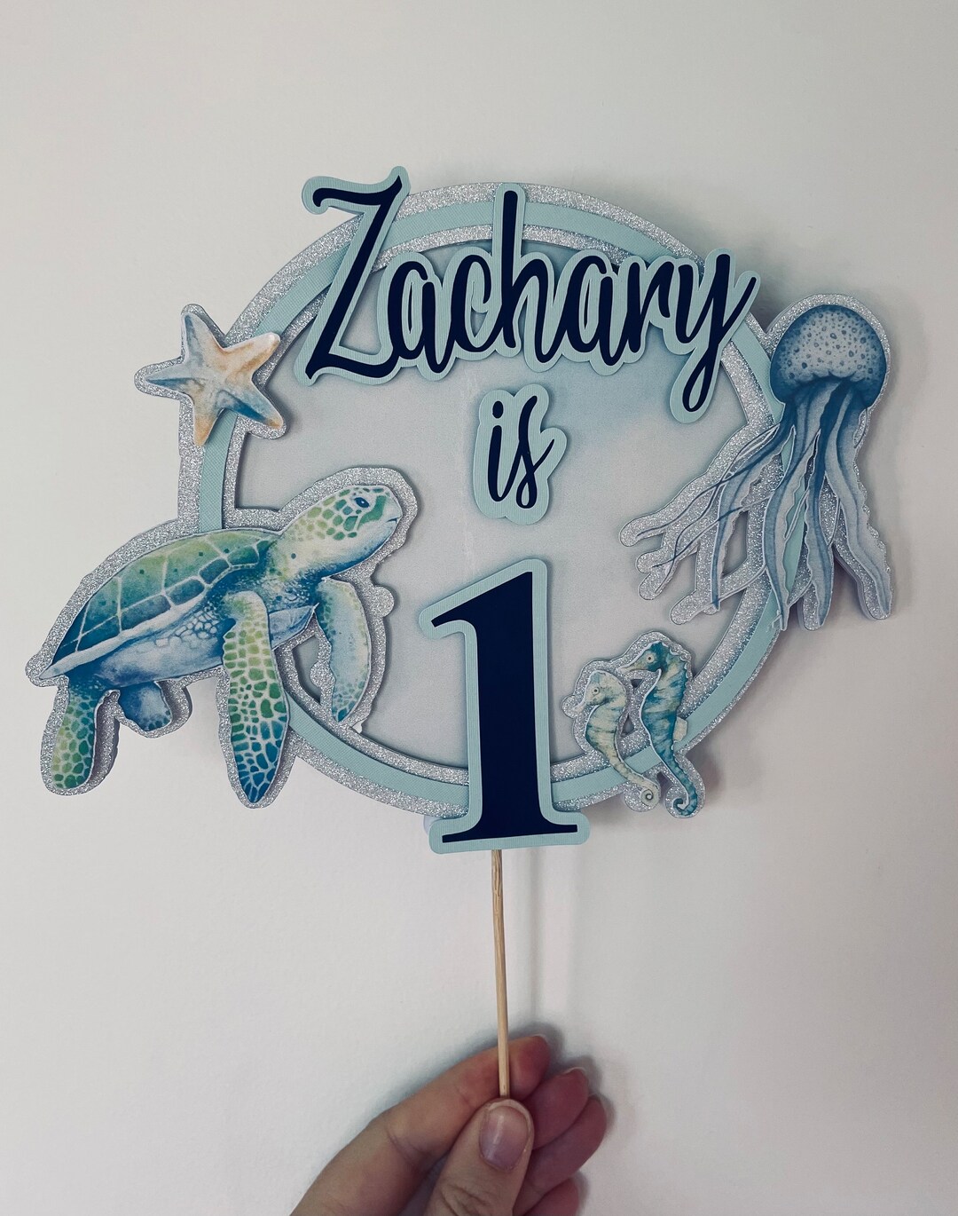 Under the Sea Cake Topper, Sea Animals, Under Water Theme, Personalised ...