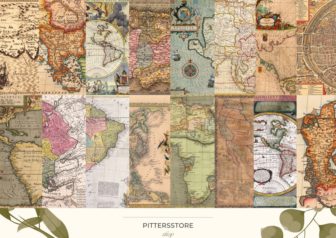 Old Maps Digital Paper Vintage Old Maps Textures Digital - Etsy.de