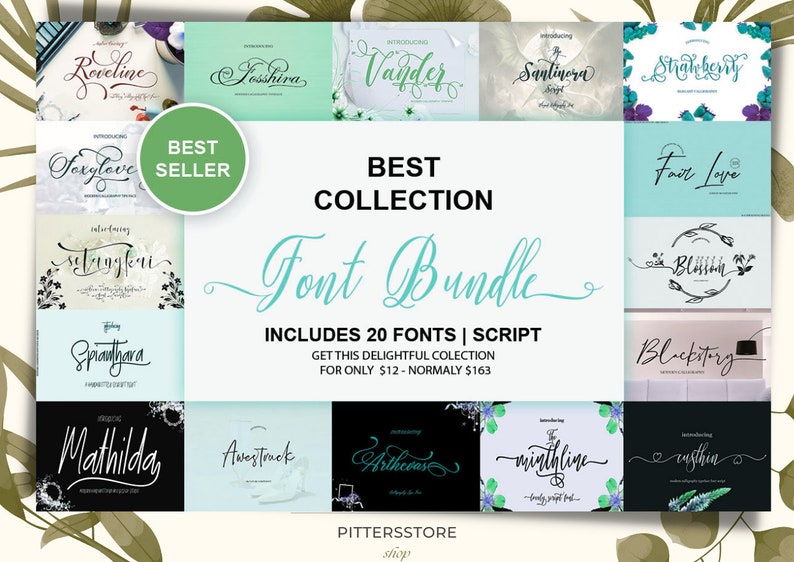 Best Collection Font Bundle Handwritten Fonts Cursive Font - Etsy
