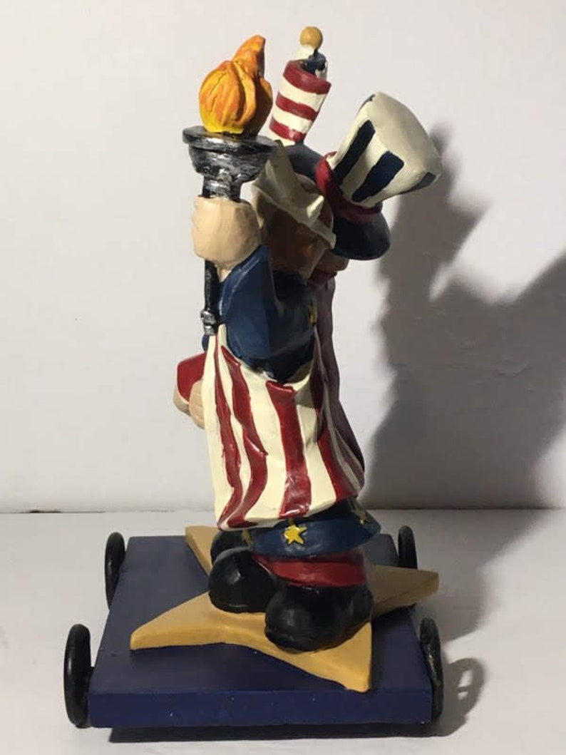 Uncle Sam Lady Liberty Figurine Nantucket July 4 Patriotic Americana ...