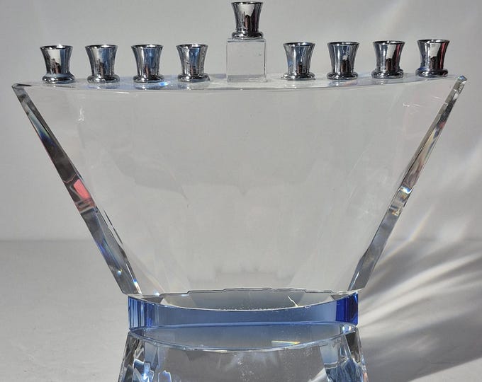 Fine Crystal Glass Menorah Legacy Fine Gift Judaica Judaism Hanukkah ...