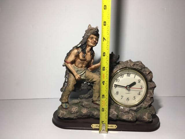 Ashley Belle Native American Clock Wolf Resin Wood Base - Etsy