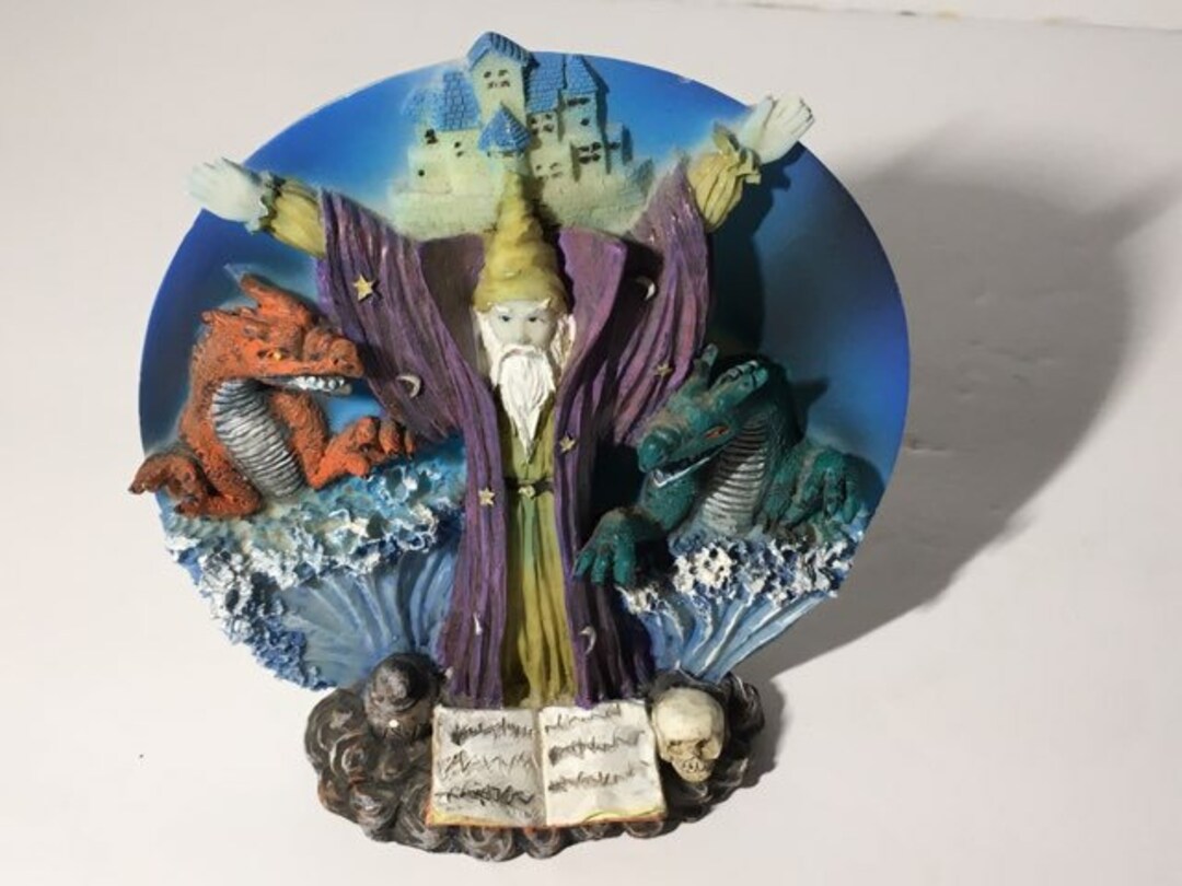 Wizard Plate Mystic Magic Wilcor International Resin Collectible ...