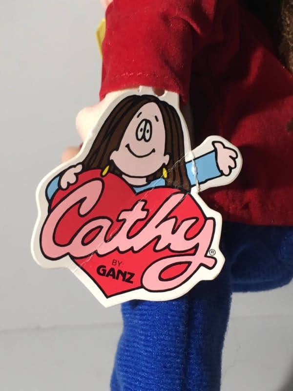 RARE Cathy Comic Strip Doll Guisewite Red Heart Sweater Holding Present ...