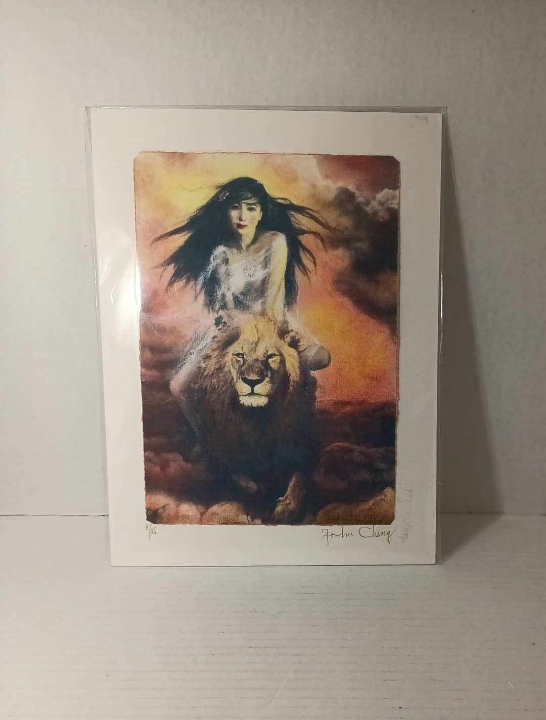 John Cheng Woman Riding Lion Limited Edition Art Print - Etsy