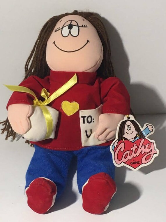 RARE Cathy Comic Strip Doll Guisewite Red Heart Sweater - Etsy