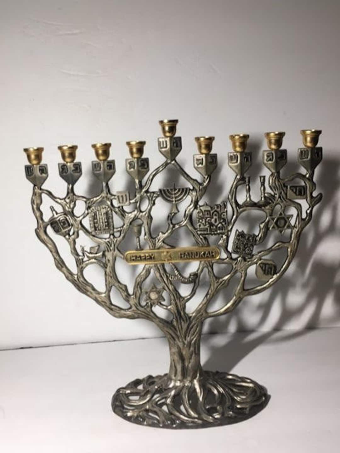 Metal Menorah Tree of Lights Happy Hanukah Chanukah Mixed - Etsy