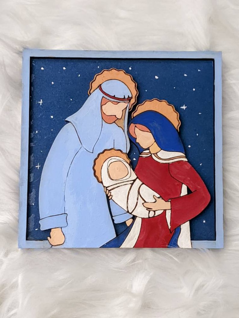 Nativity Scene Sign Farmhouse Decor Sign Nativity Tier Tray | Etsy