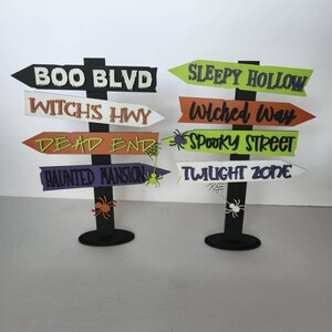 Halloween Decor, Halloween Directional Wood Sign, Halloween Table Top ...