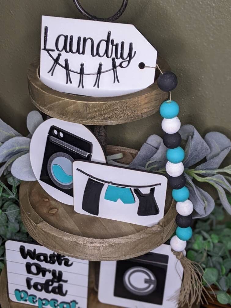 Laundry Tiered Tray Signs Laundry Room Decor Laundry Room - Etsy