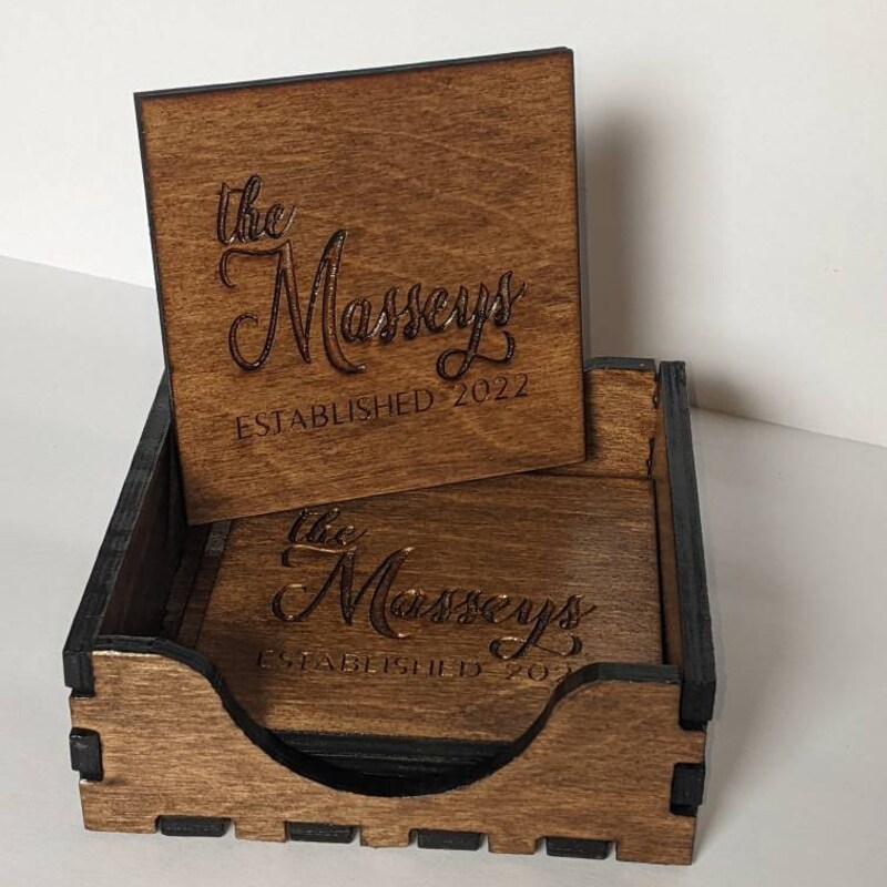 Wood Coaster Holder - Etsy