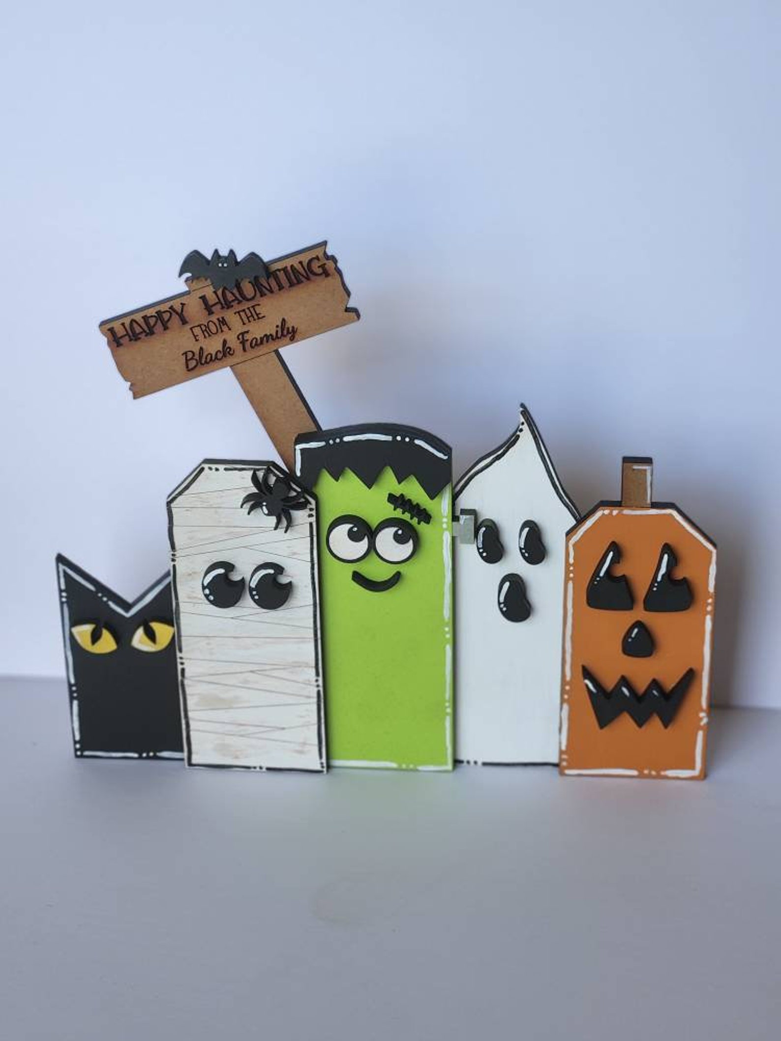 Personalized Standing Rustic Halloween Family Decor Pumpkin - Etsy