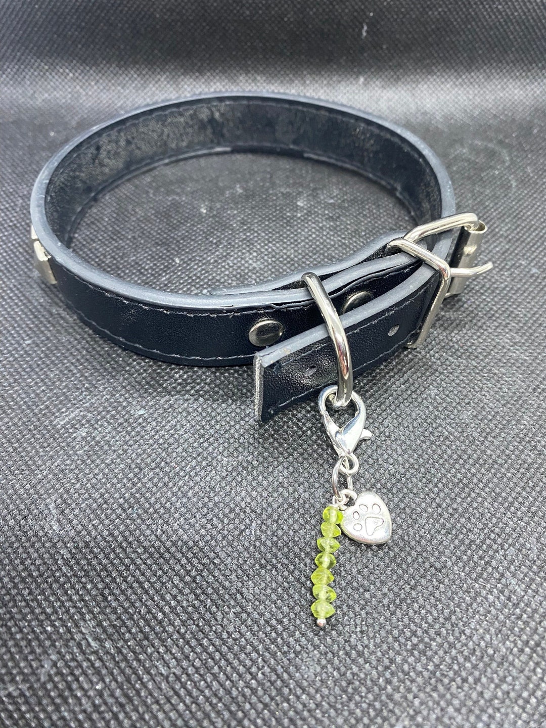 Peridot Pet Collar Charm, August Birthstone, Gemstone Dog Tag, Boho ...