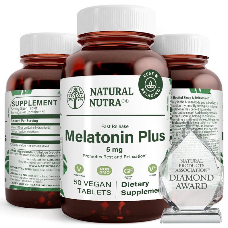 Vegan Melatonin Plus Tablets: Natural Sleep Aid - Etsy