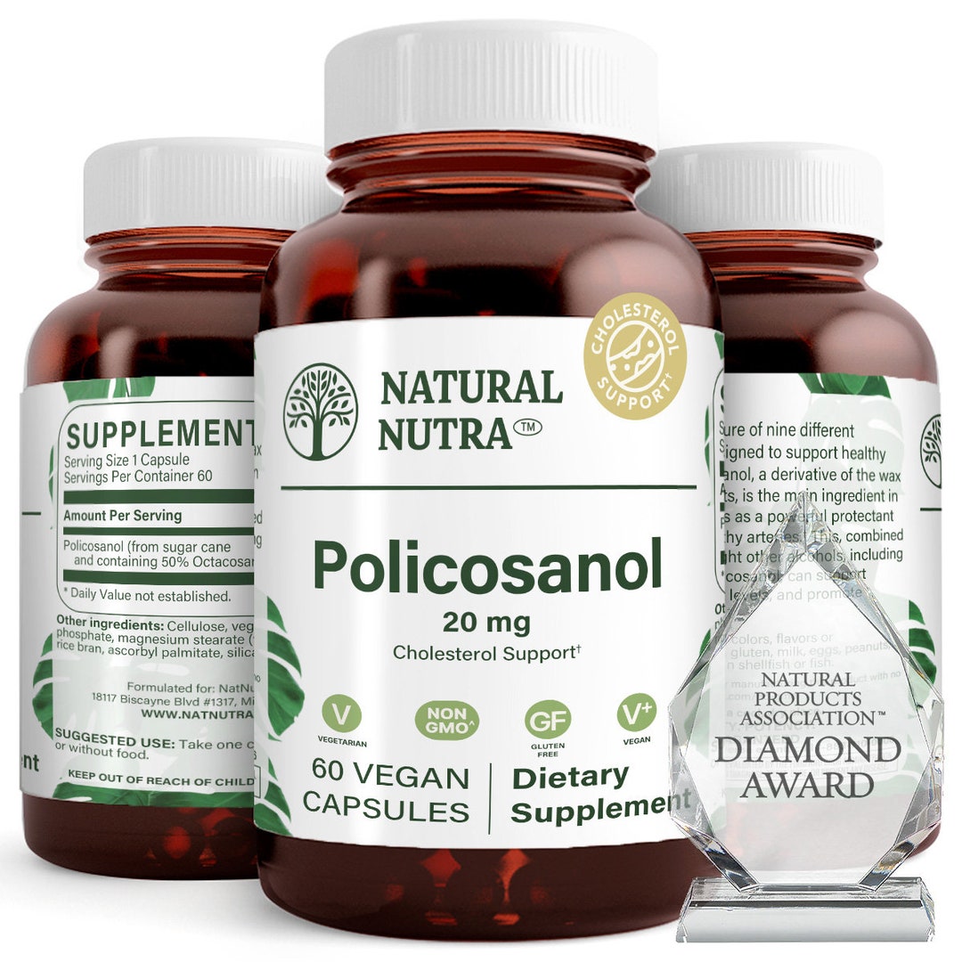 Natural Nutra Policosanol 20mg With Octacosanol, Supplement to Promotes ...