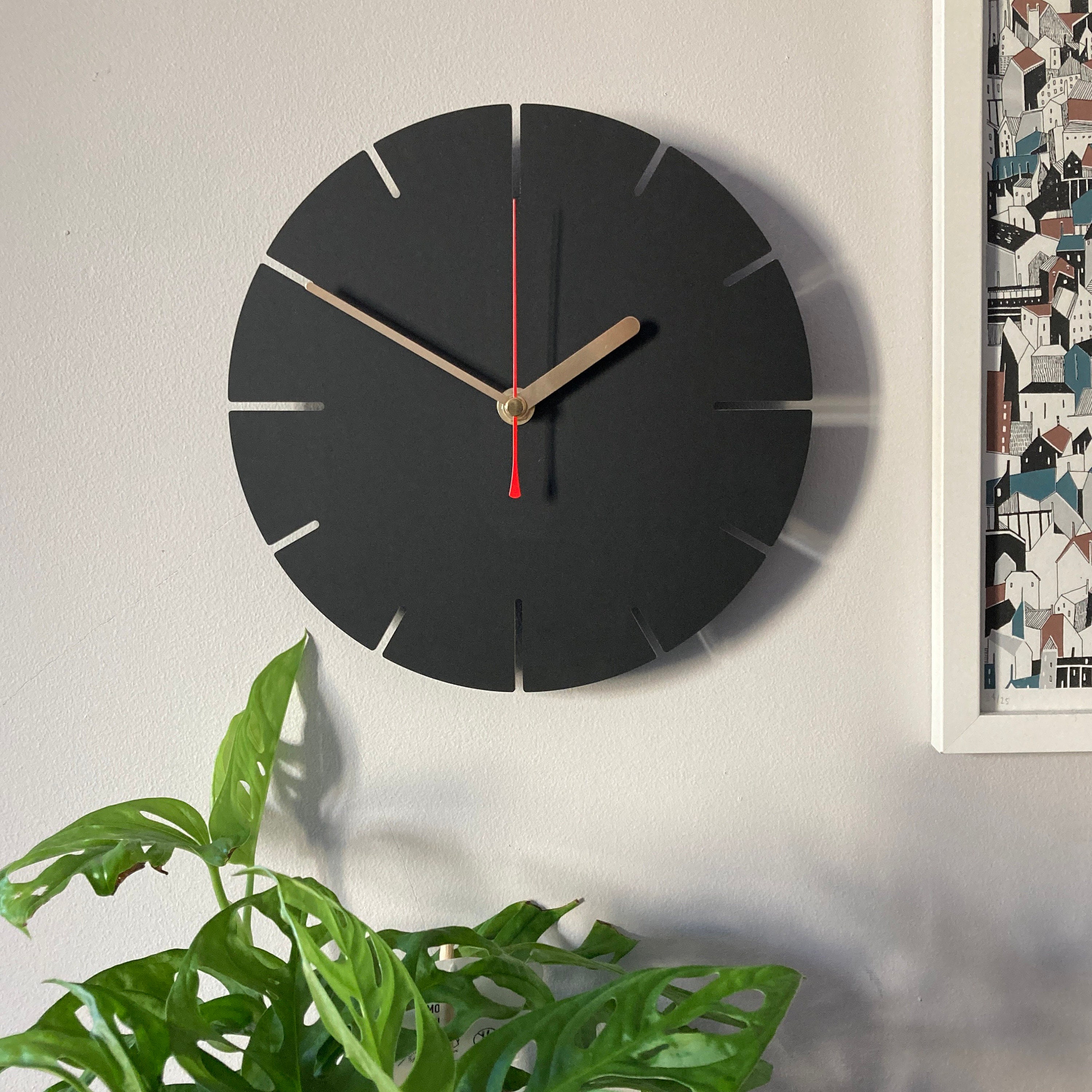 Wall Clock Black Hands