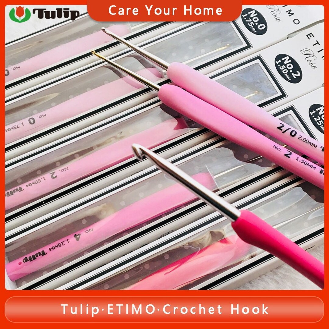Tulip Etimo Rose Crochet Hook , With Bag, Crochet Hook, Pink Tulip ...