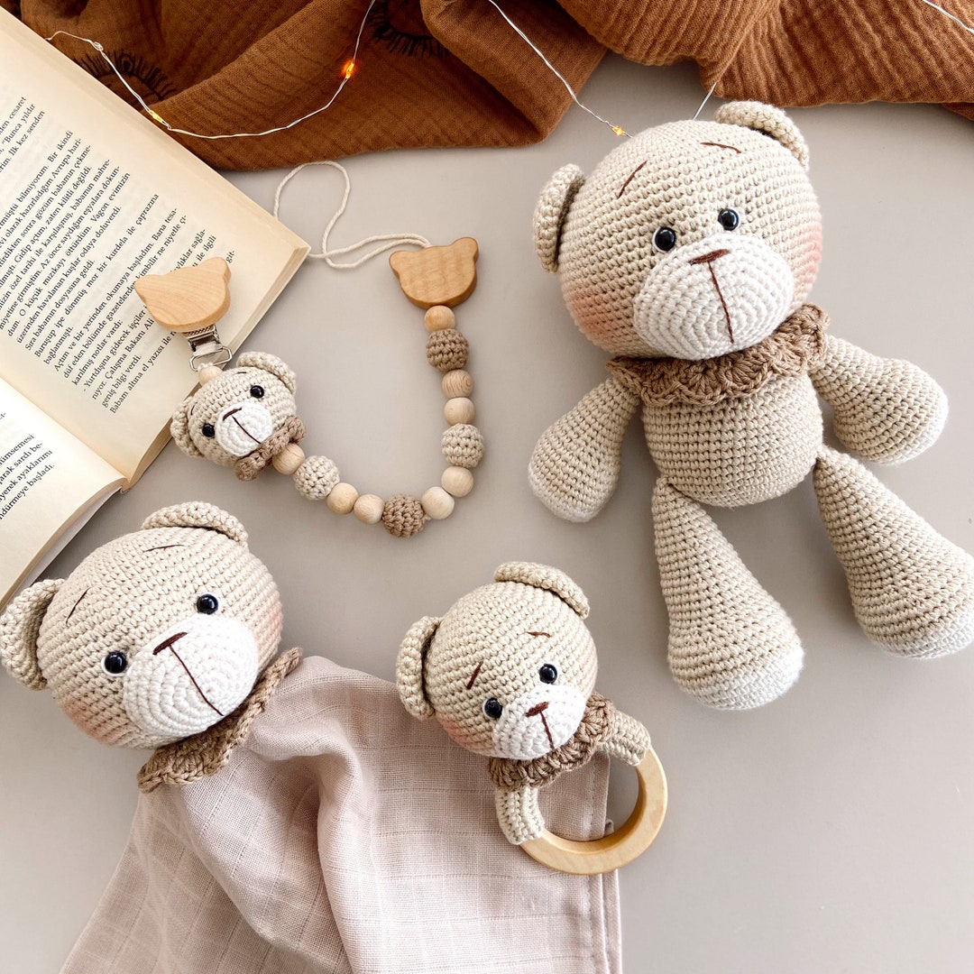 Teddy Bear Set, Amigurumi Teddy Bear, Teddy Bear Sleeping Companion ...