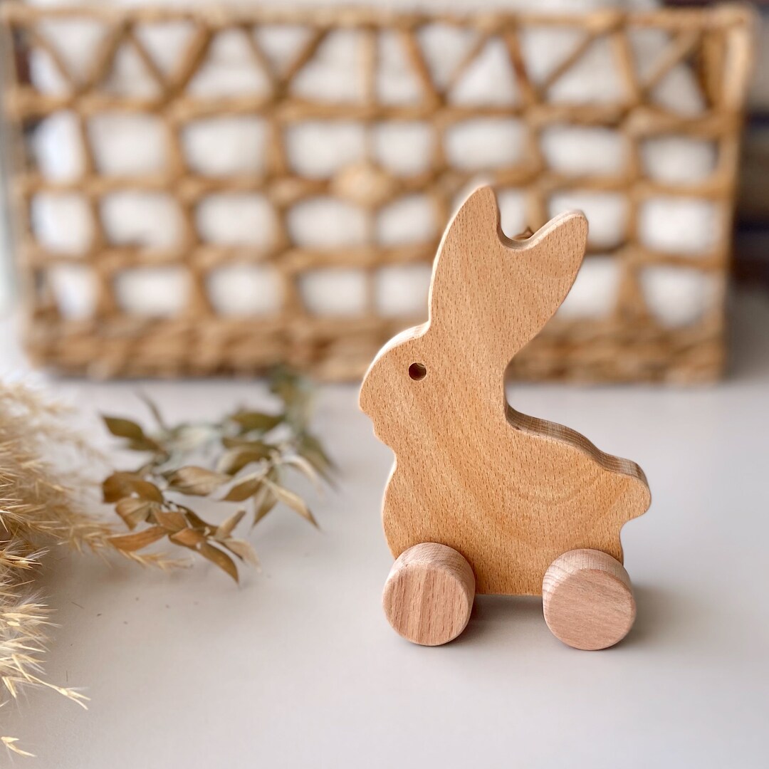 Wooden Toy, Rabbit on Wheels,rabbit Toy,montessorie, Educational Toy - Etsy