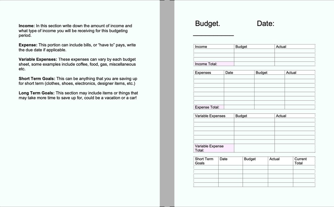 Weekly/monthly Budget and Income Planner - Etsy