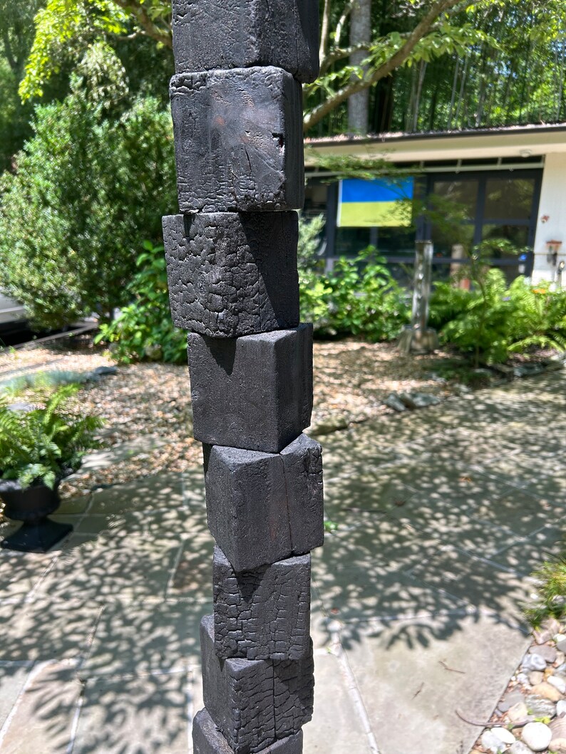 Organic Indoor Shou Sugi Ban Sculpture Totem 39/sculpture-in-a-box 1 - Etsy