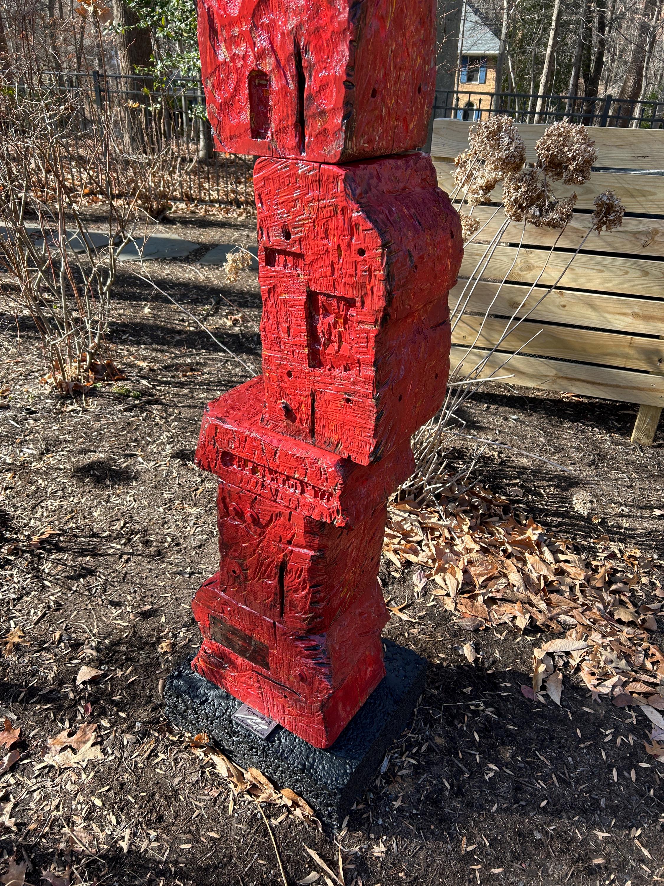 Rustic Red Block Totem Made-to-order (free Local Delivery to DC/NVA) - Etsy