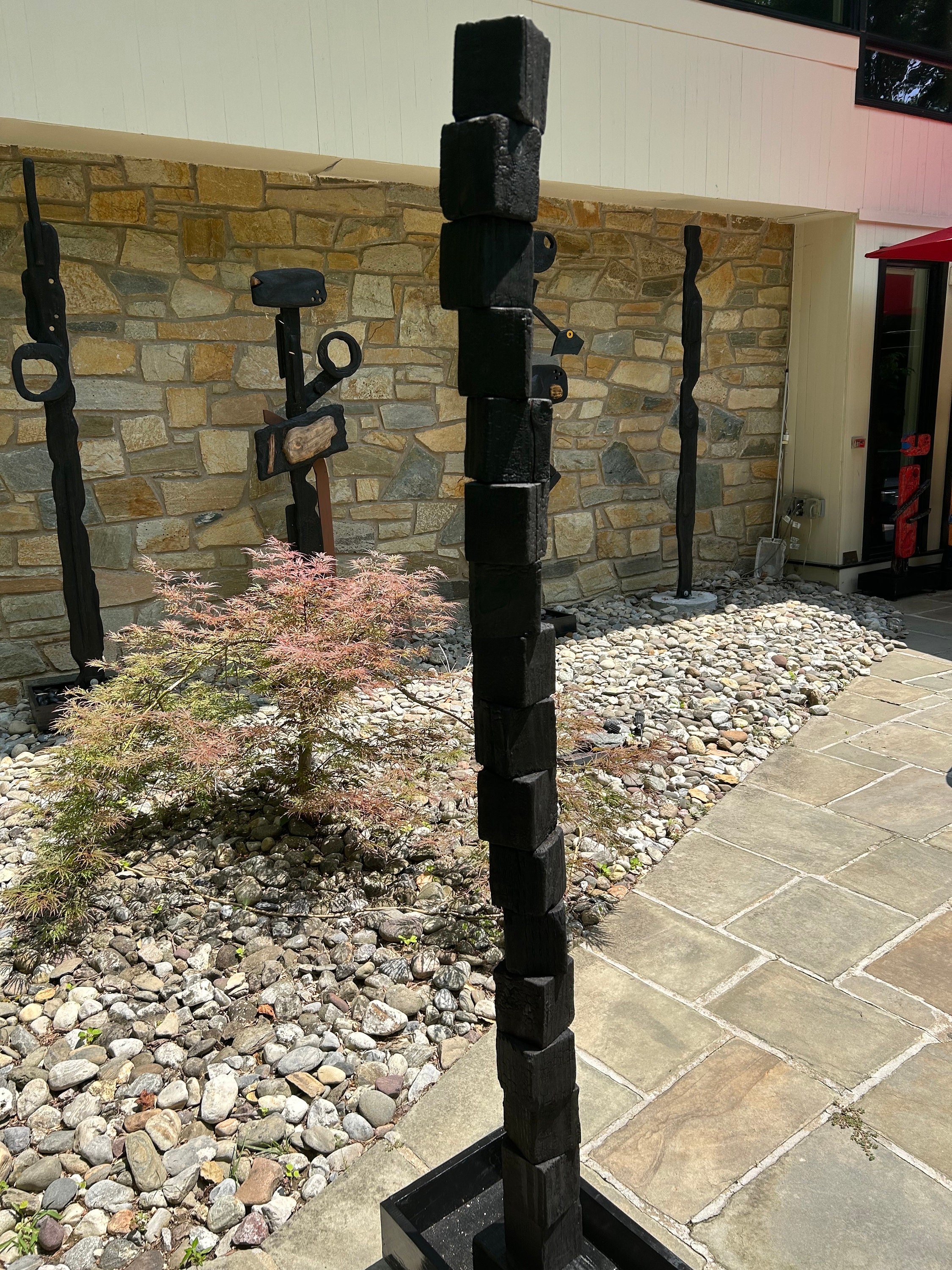 Organic Indoor Shou Sugi Ban Sculpture Totem 39/sculpture-in-a-box 1 - Etsy