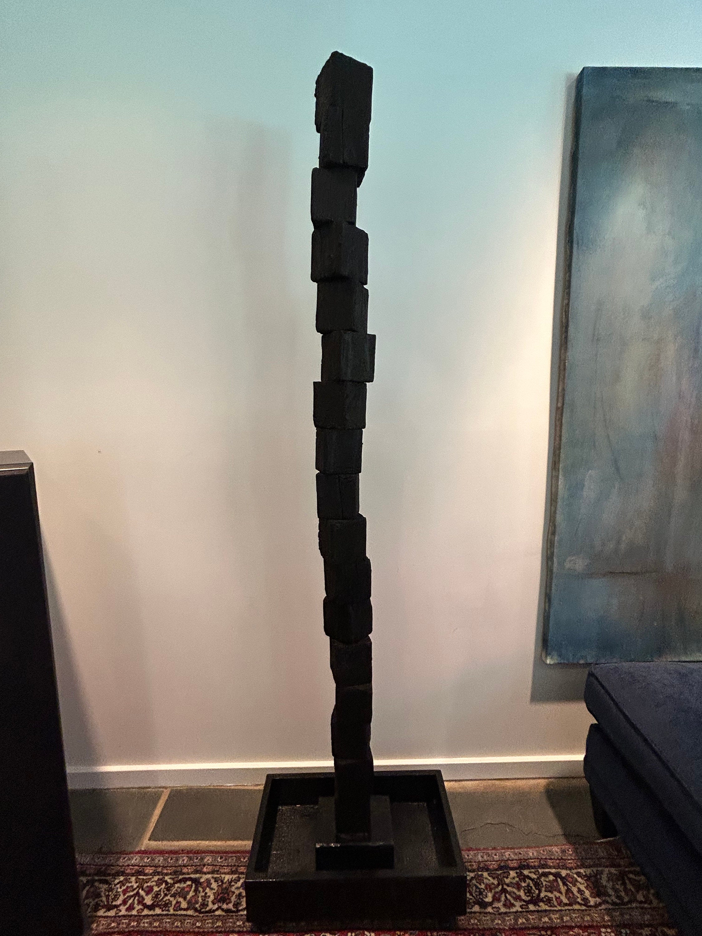 Organic Indoor Shou Sugi Ban Sculpture Totem 39/sculpture-in-a-box 1 - Etsy