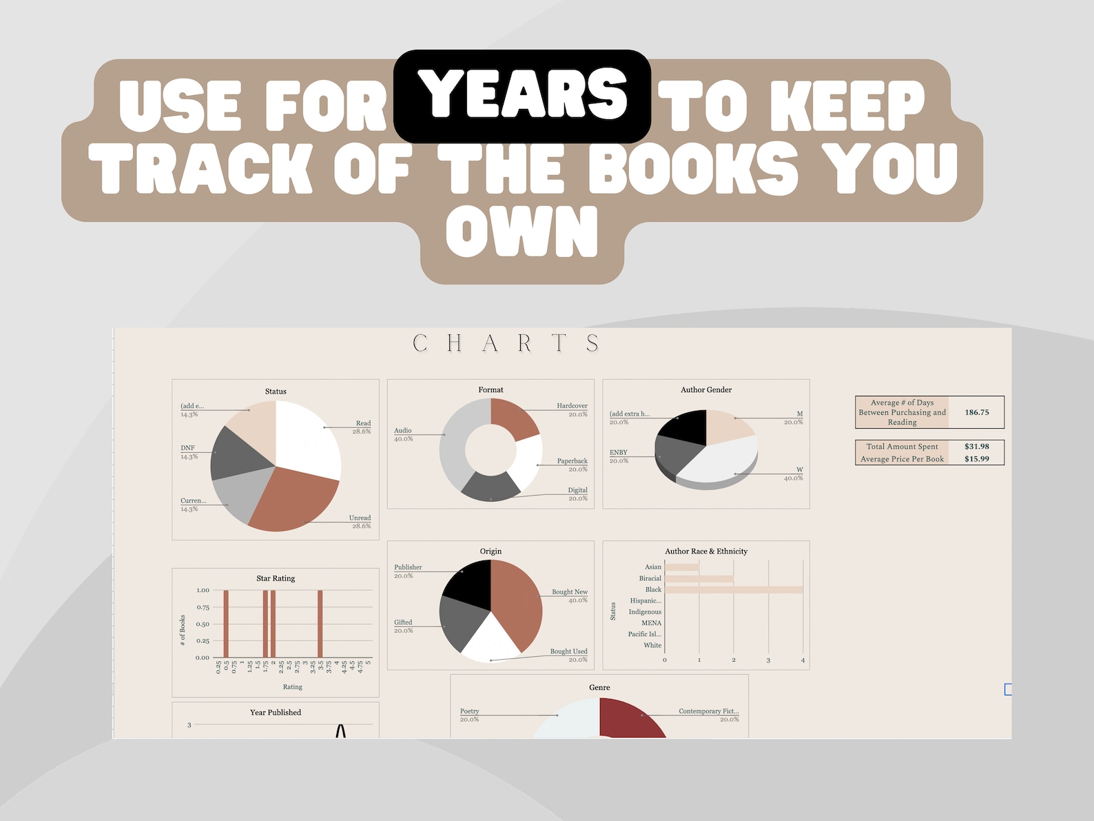 DIGITAL DOWNLOAD - My Personal Library Google Sheets Book Reading ...