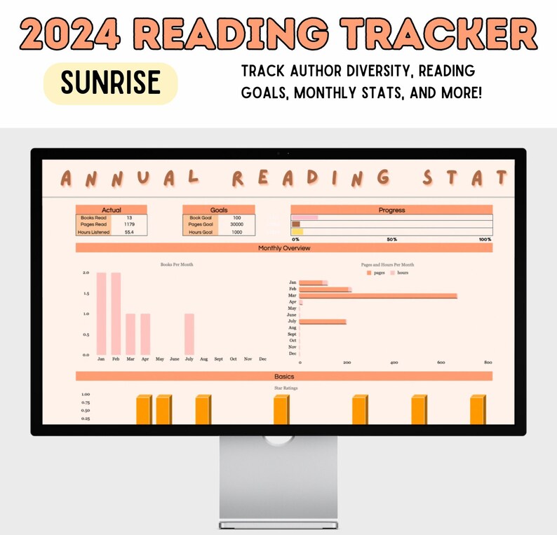 2024 Reading Log: Sunrise Diversity Tracker (digital Download) - Etsy