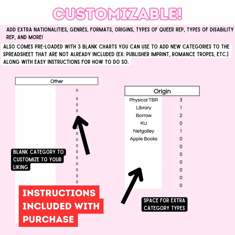 DIGITAL DOWNLOAD 2024 Pink Reading Log and Stats Template: Google ...
