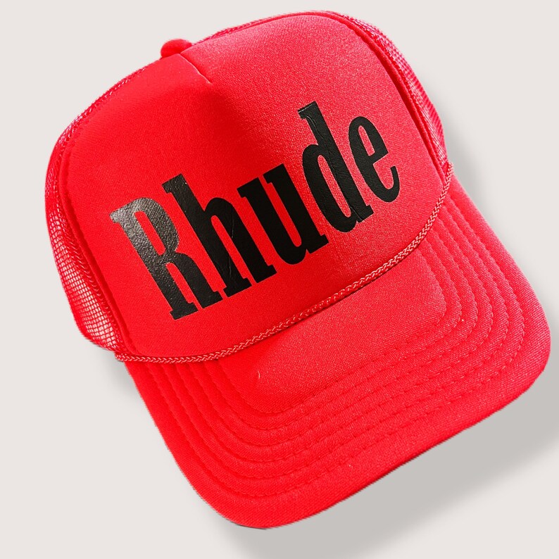 Red Custom Inspired Rhude Trucker Hat - Etsy