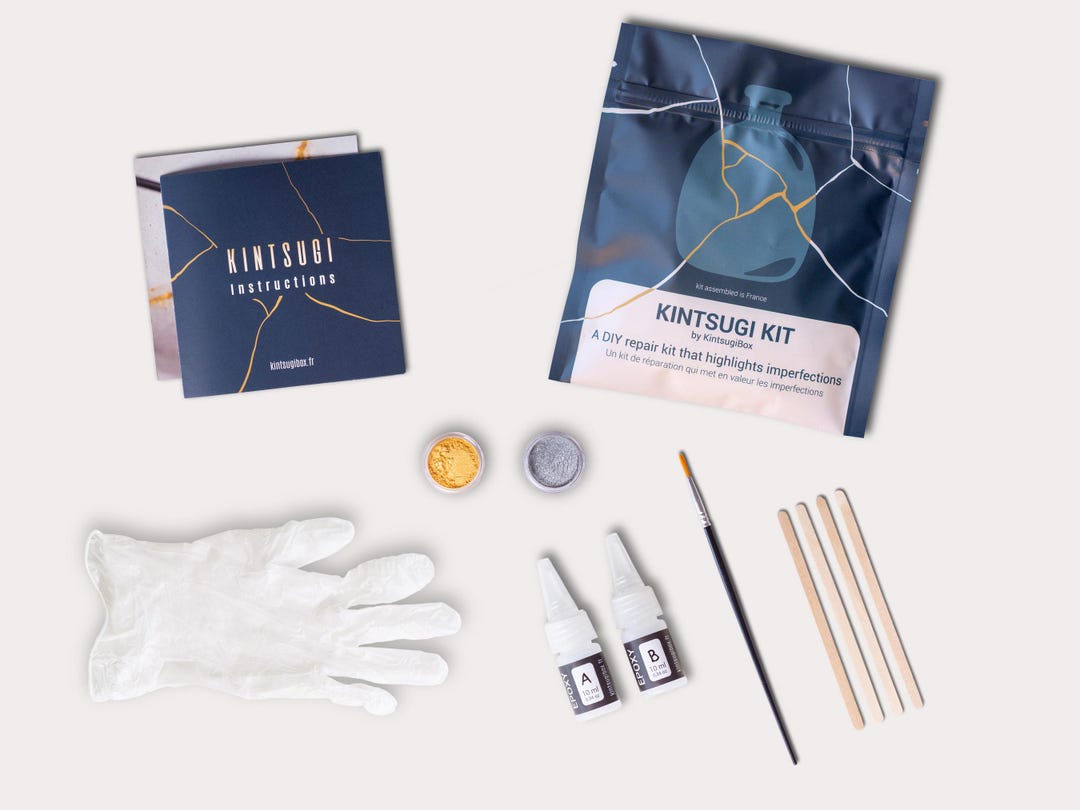 DIY Kintsugi Kit - 2 Colors Gold and Silver Craft Kits - Etsy UK