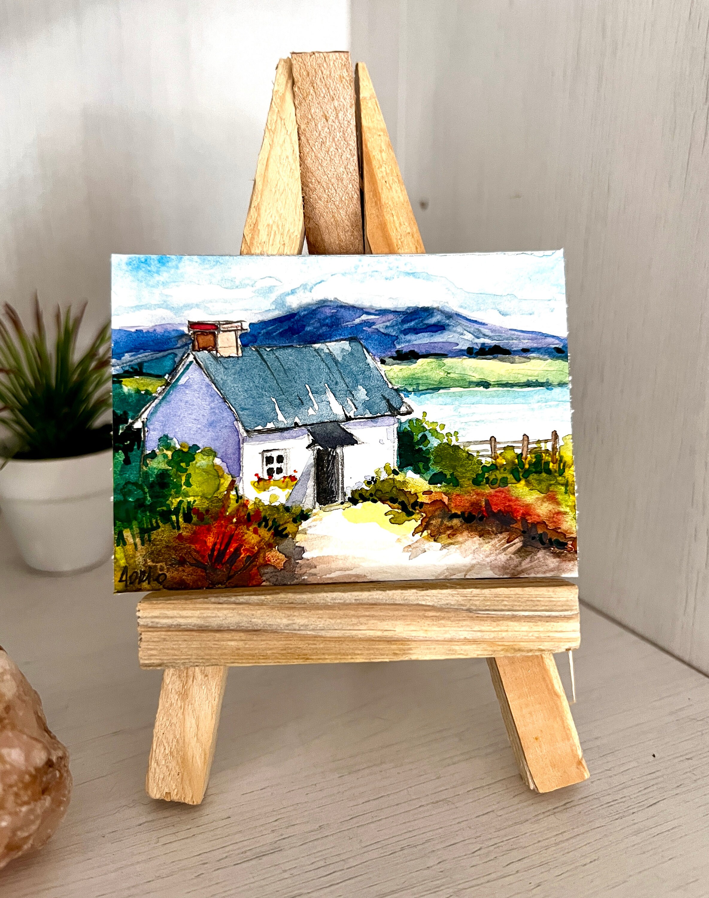 Personalized Lake House Watercolor ACEO Custom Miniature Painting ...