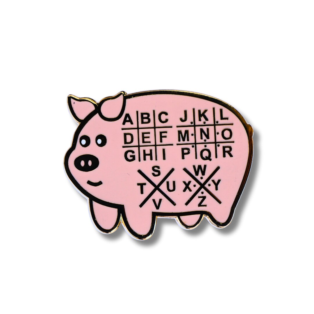 Pig Pen Cipher Hard Enamel Pin, Escape Room, Decoder - Etsy