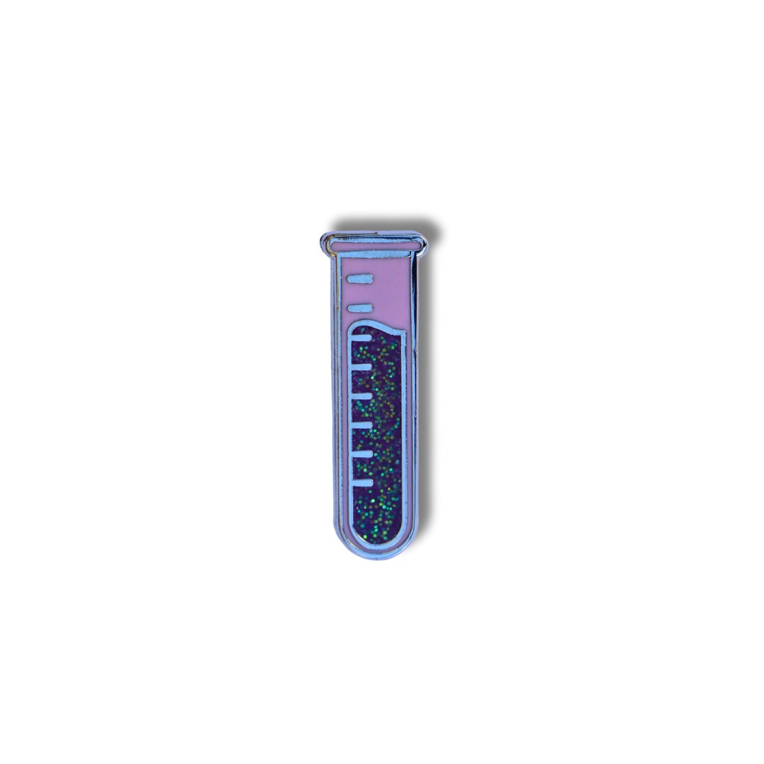 Glitter Test Tube Hard Enamel Pin, Science, Chemistry, Biology ...