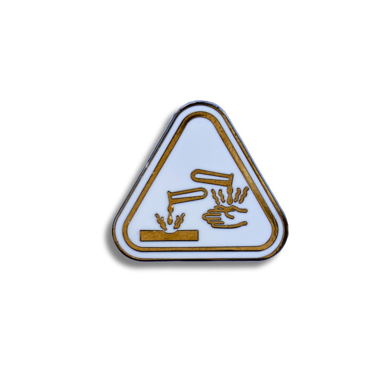 Corrosive Hazard Symbol Hard Enamel Pin, Science, Chemistry, Biology ...