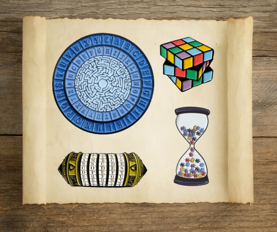 Set of 4 Spinning Decipher Wheel Puzzle Cube Hourglass | Etsy