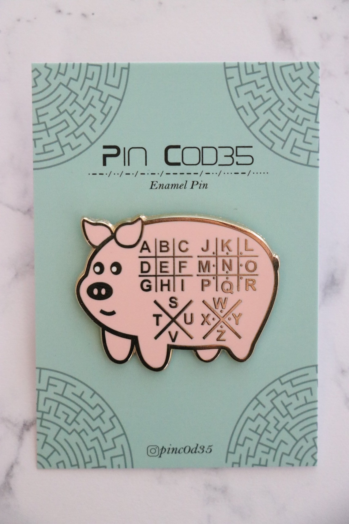 Pig Pen Cipher Hard Enamel Pin Escape Room Decoder - Etsy