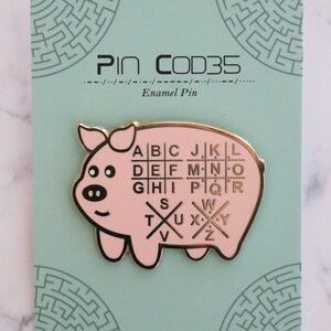 Pig Pen Cipher Hard Enamel Pin, Escape Room, Decoder - Etsy
