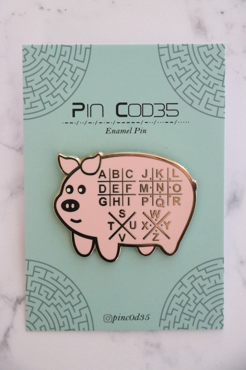 Pig Pen Cipher Hard Enamel Pin, Escape Room, Decoder - Etsy