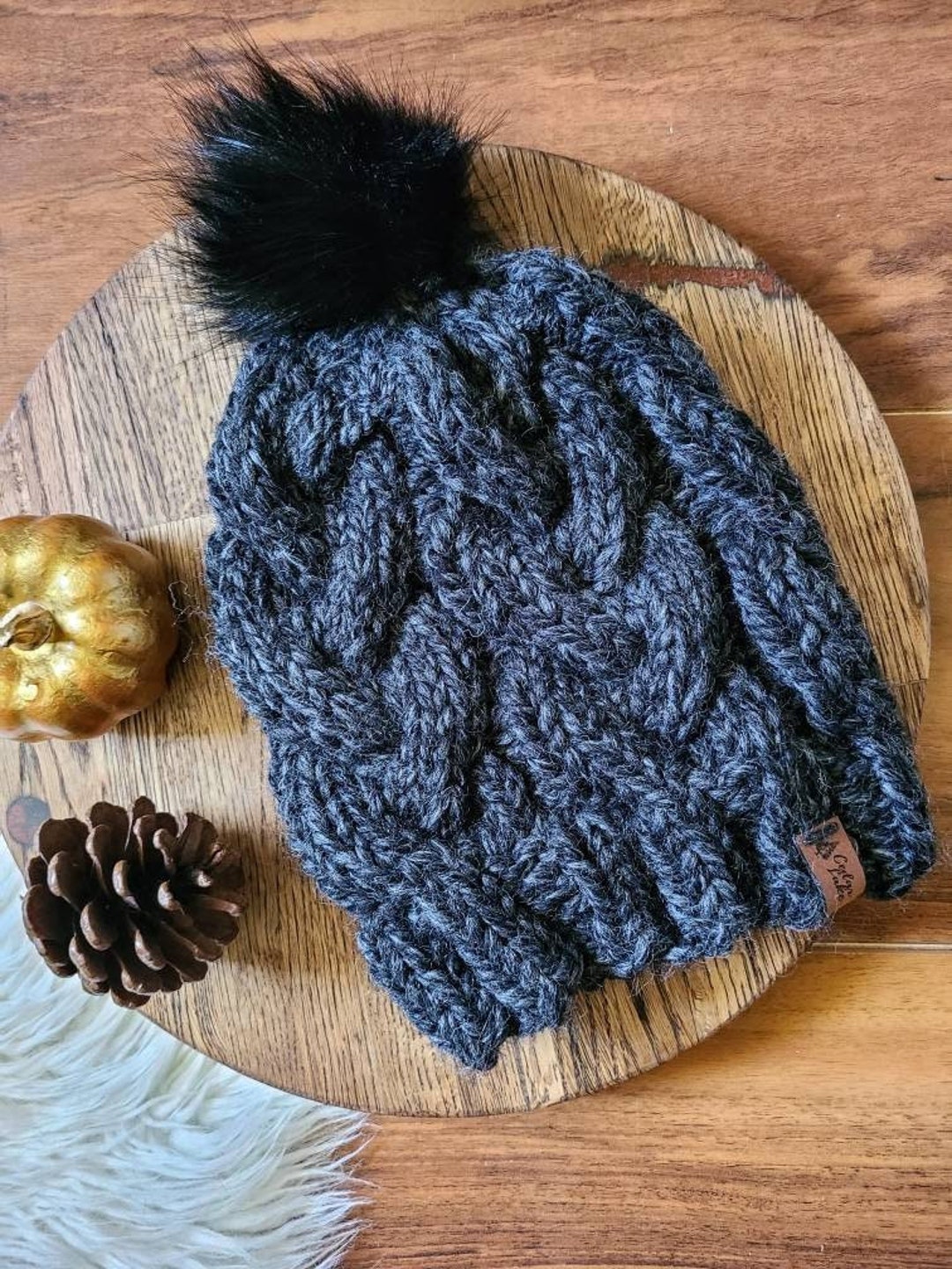 Knit Cabled Toque | Chunky Beanie Christmas Gift | Winter Hat for Baby ...