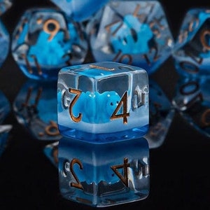 Triceratops Dinosaur Dice, Full 7 Set Dungeons and Dragons, Round Edge ...