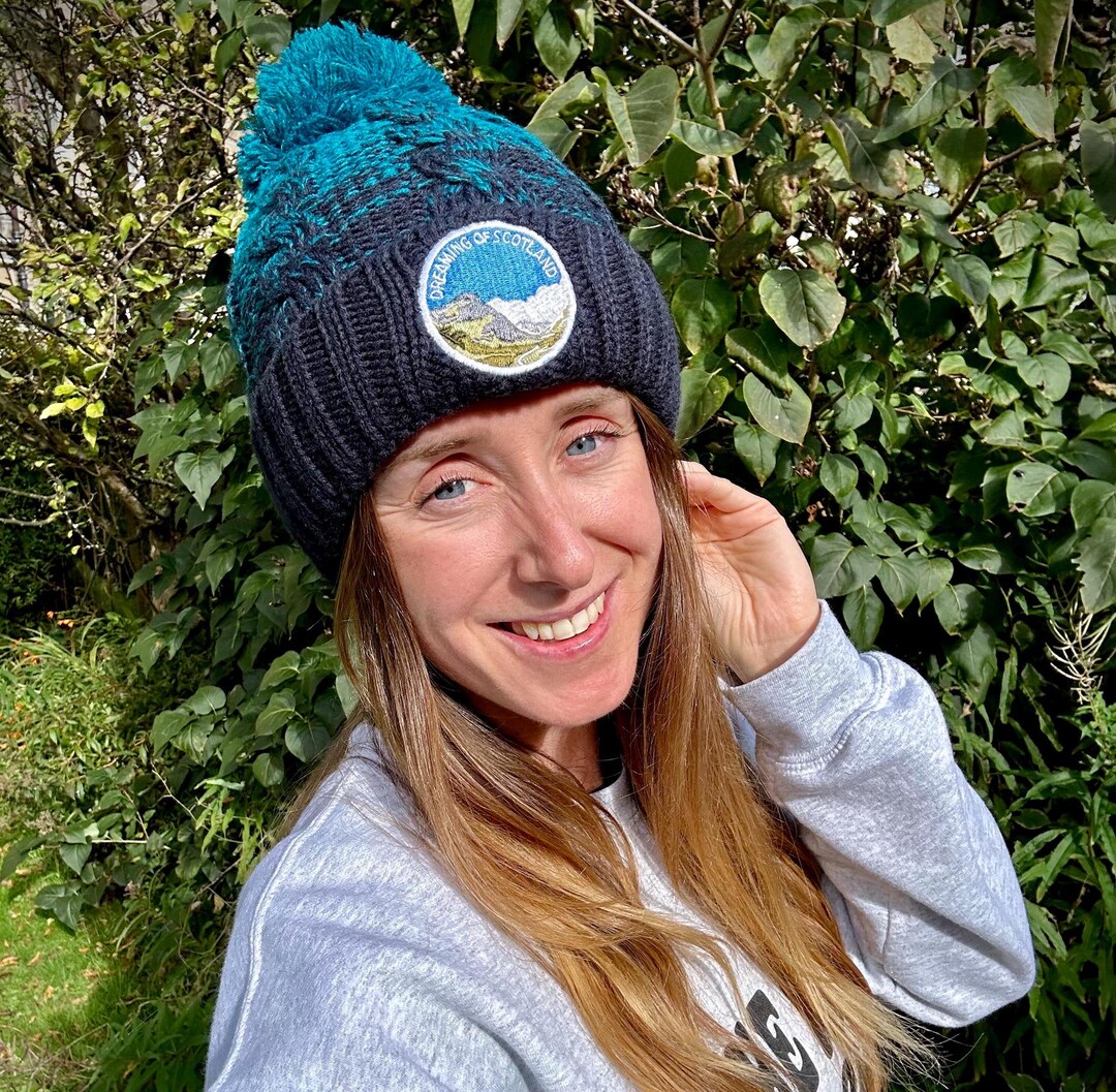 Dreaming of Scotland Beanie in Navy & Teal - Etsy