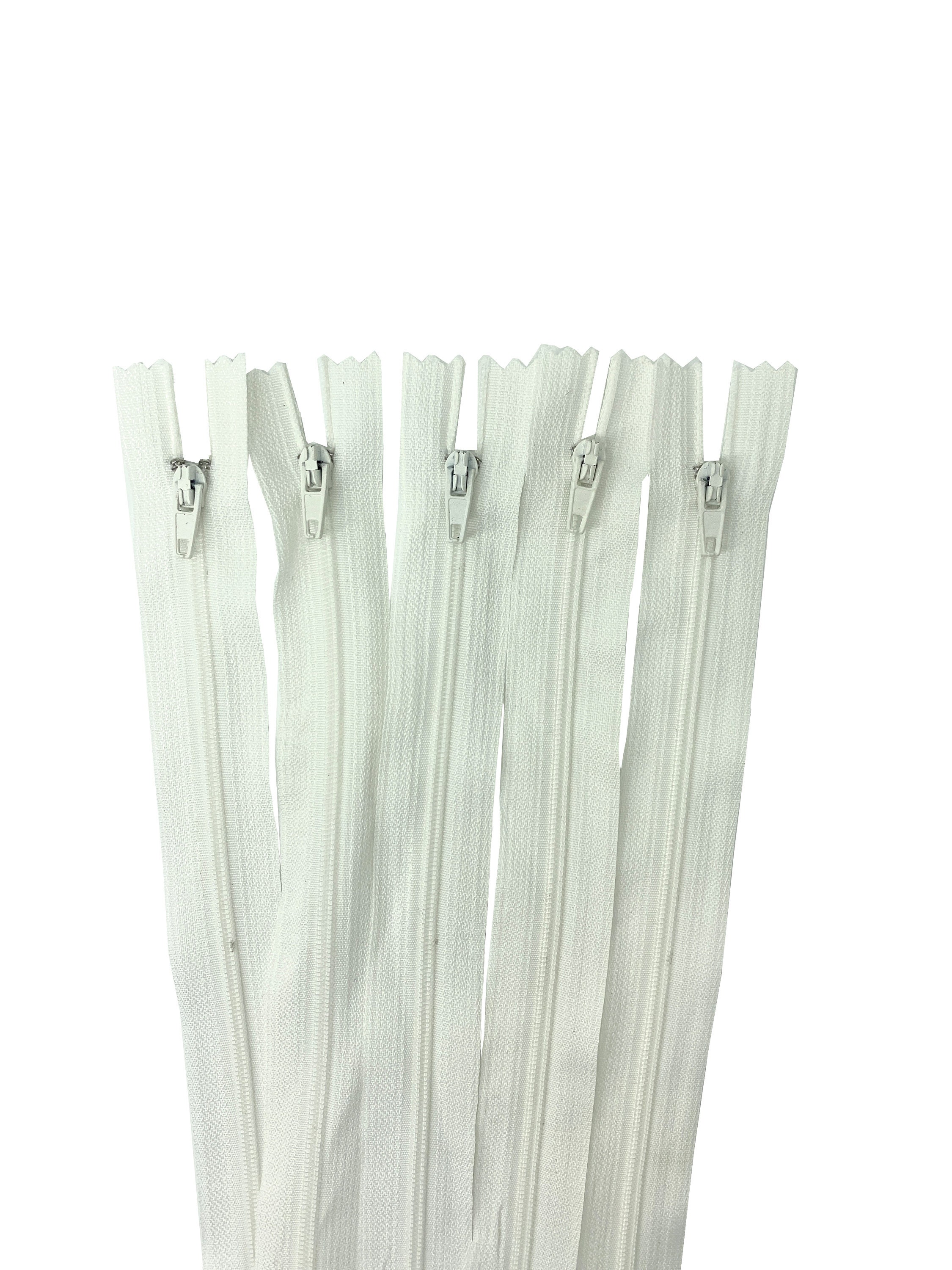 5 pieces indivisible zip Zippers broken white 50 cm Upholstery Craft ...