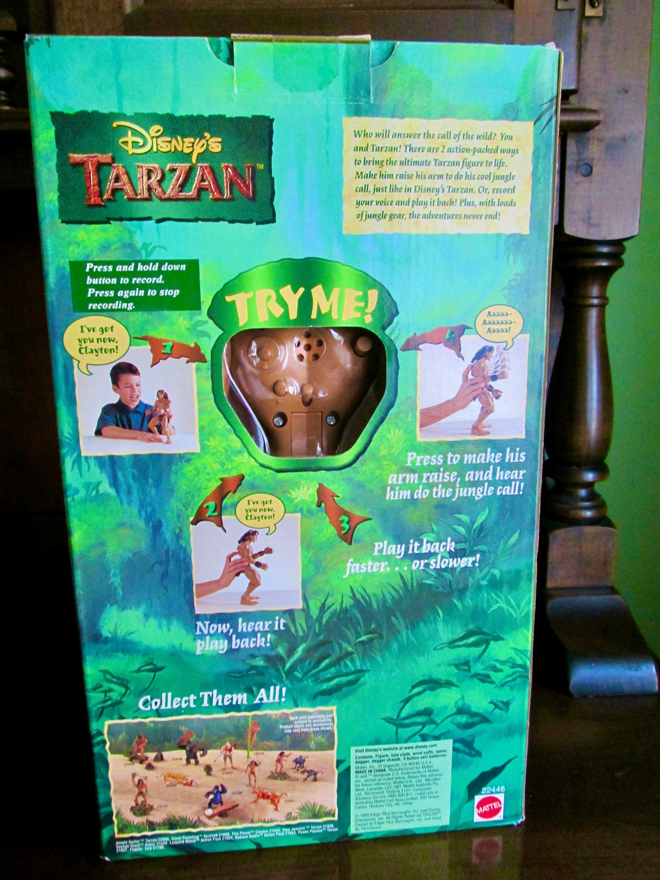 Disney's TARZAN RAD REPEATIN 11 Tall Action Figure 22446 Mattel 1999new ...