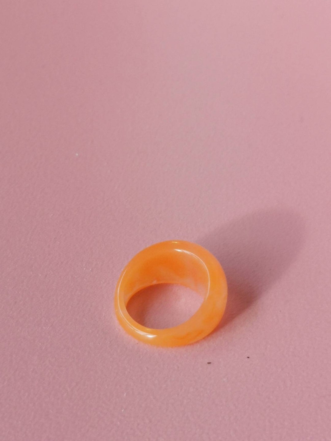 1990s Orange Resin Marble Pattern Vintage Ring Netherlands - Etsy
