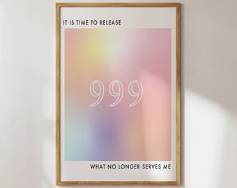 999 Gradient Poster - Etsy